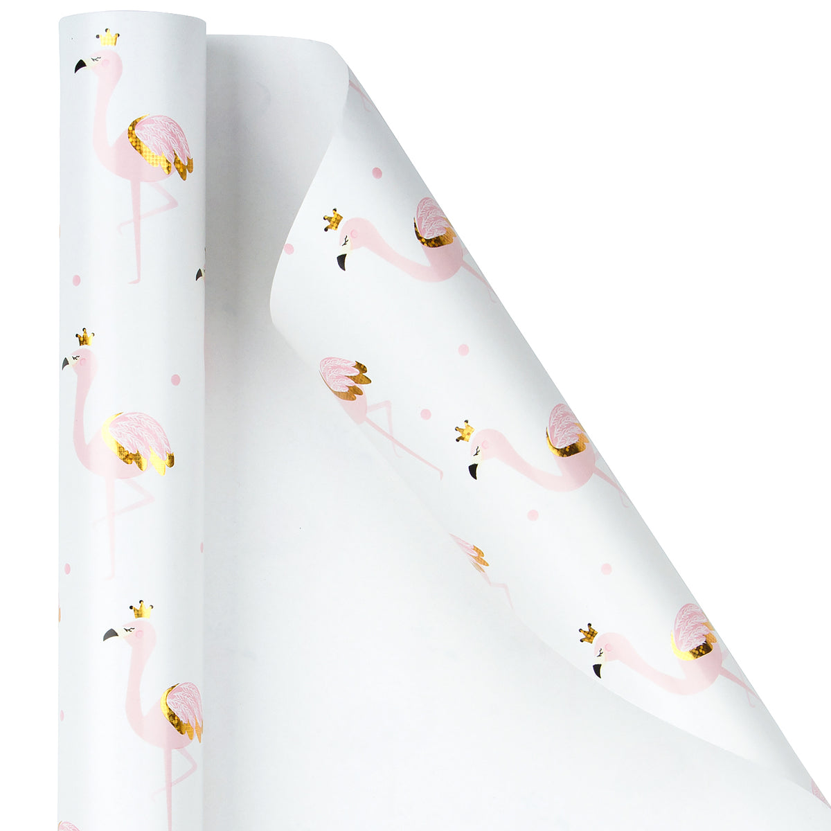 Wrapaholic Pink with Gold Foil Flamingo Design Gift Wrapping Paper Rol ...