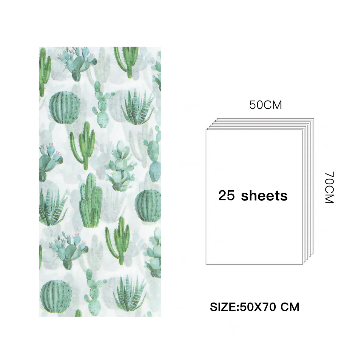 Tissue Paper Christams 24 Sheets Cactus – WrapaholicGifts