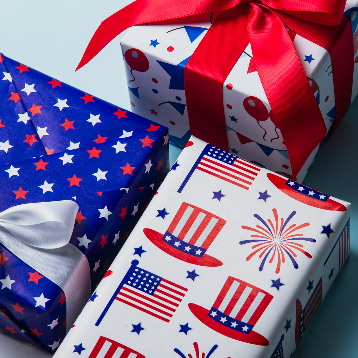 American Flag Gift Wrap Paper Flat Sheet 6pcs/ – WRAPAHOLIC