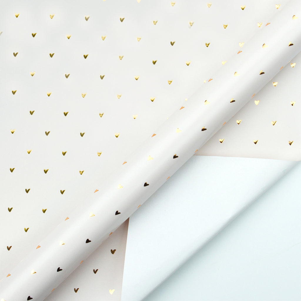 Wrapaholic Pastel Pink Gift Wrapping Paper Roll with Gold Foil Sweet H ...