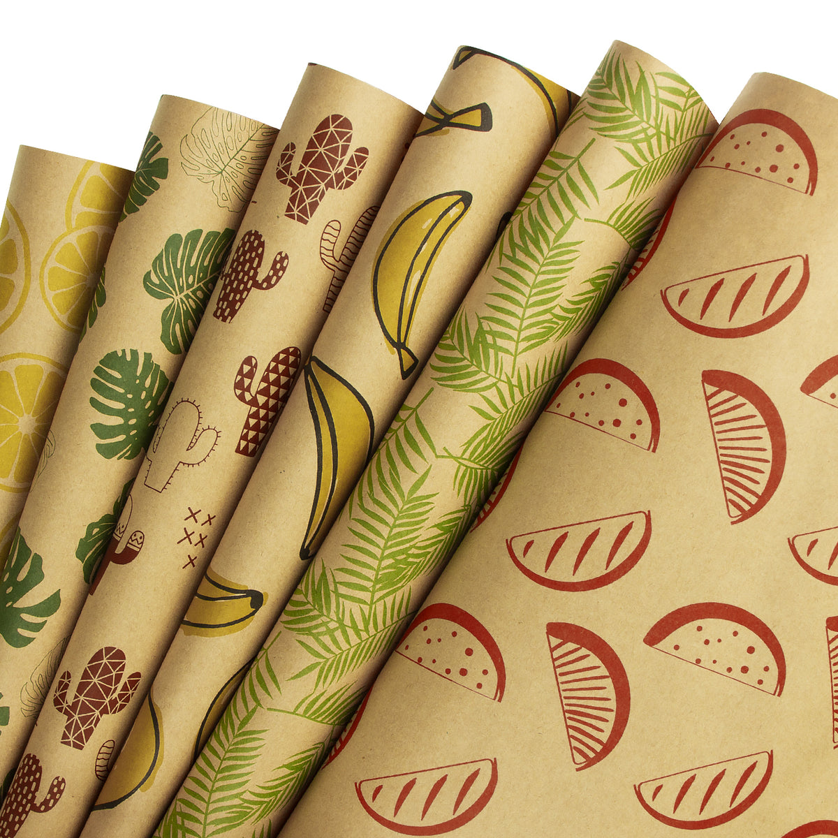 Summer Fruit Gift Wrap Paper Flat Sheet 6pcs/Roll Kraft – WRAPAHOLIC